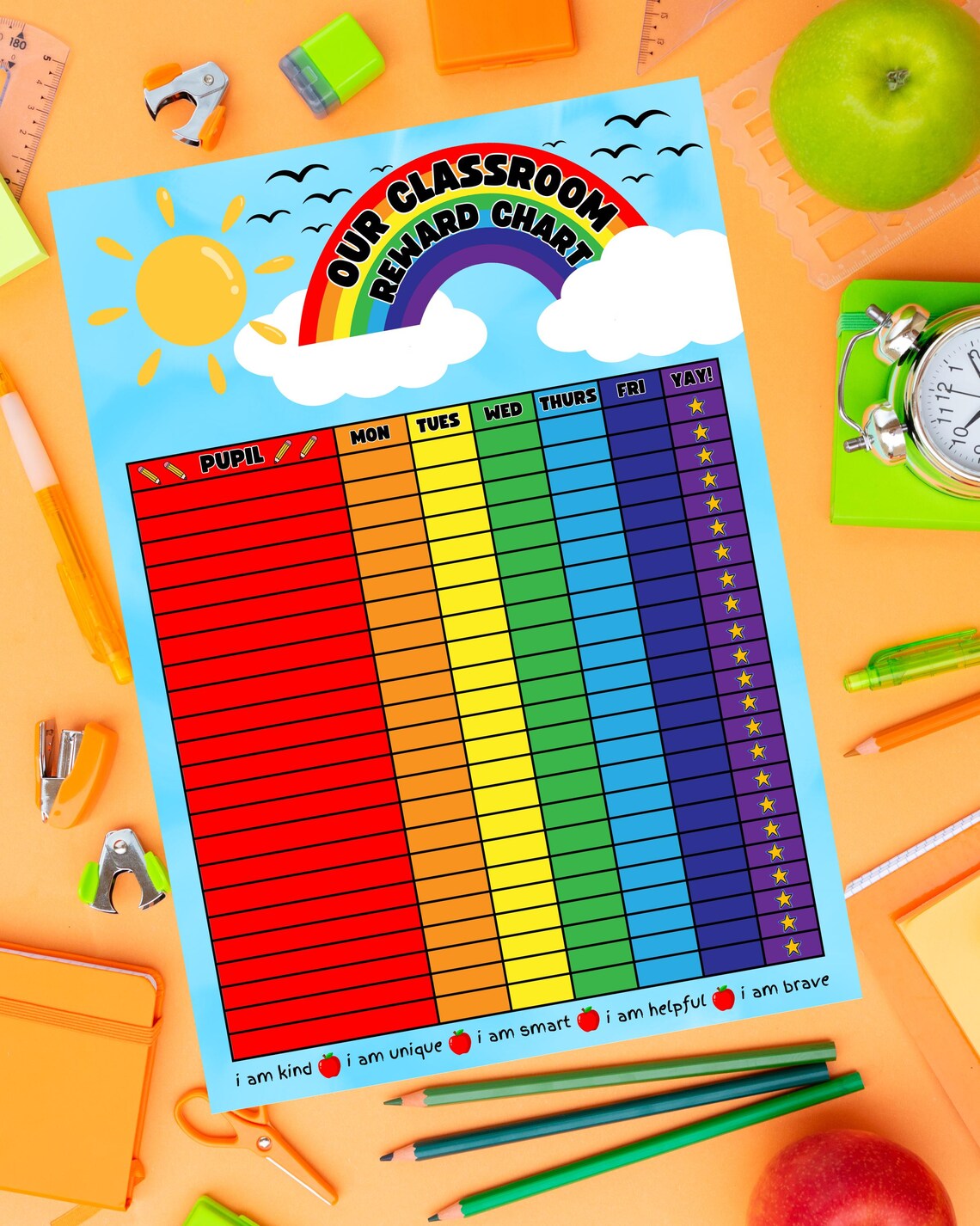 A3 Classroom Reward Chart, Teacher Sticker Chart, Printable Reward ...