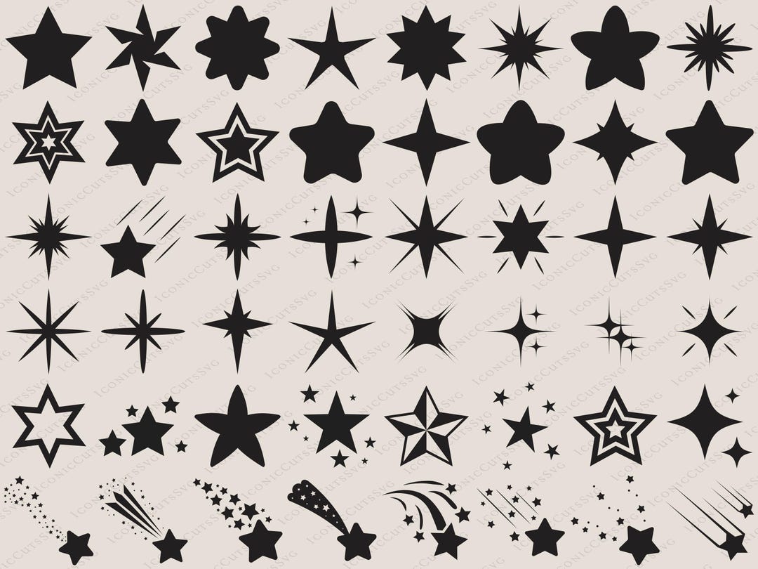 Stars SVG Bundle, Sparkle Stars SVG, Stars Svg, Star Clipart, Bright ...