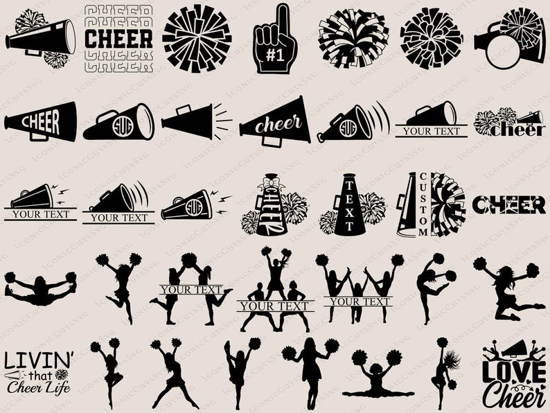 Cheerleader Svg Bundle, Cheerleader Clipart, Cheerleading Svg ...