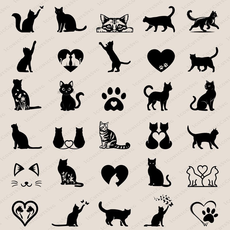 Cat Face Stencil Svg - Etsy