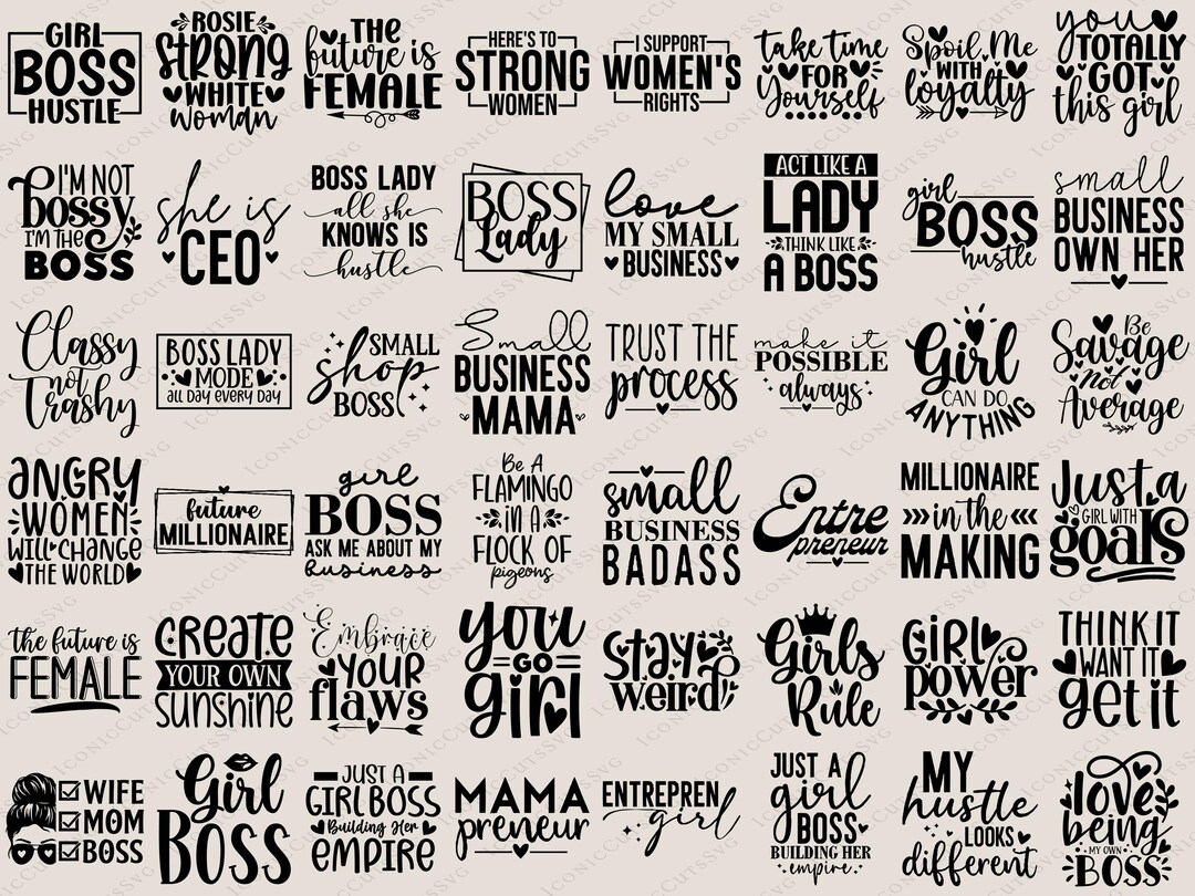 Girl Boss Svg Bundle, Boss Lady Svg, Entrepreneur Svg Bundle, Small ...