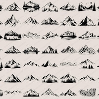 Mountain and Trees Svg, Trees Svg, Mountain Svg, Forest Svg File for ...