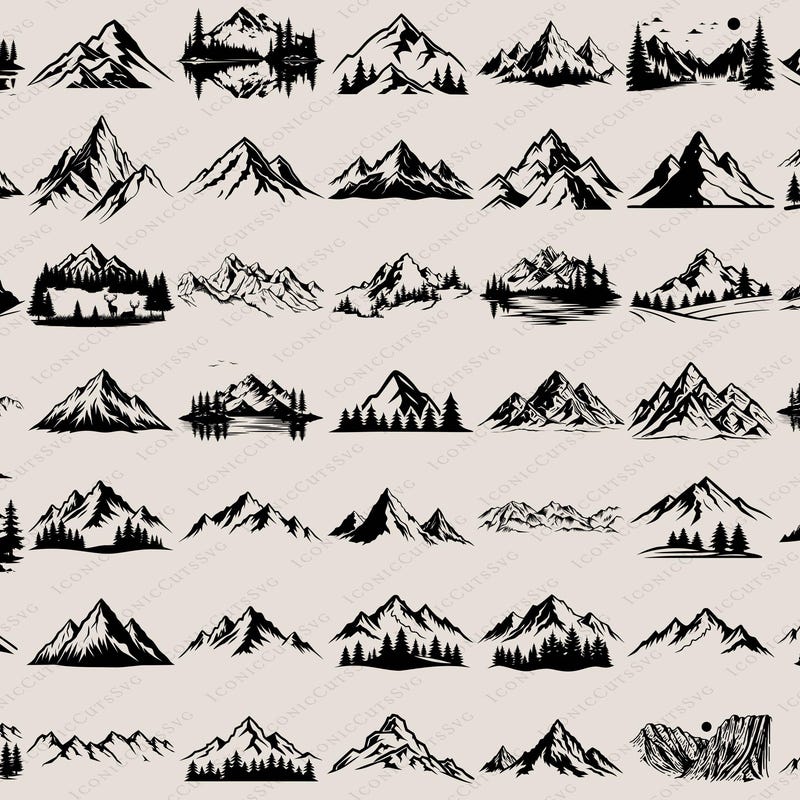 Mountain Scene Png Bundle - Etsy