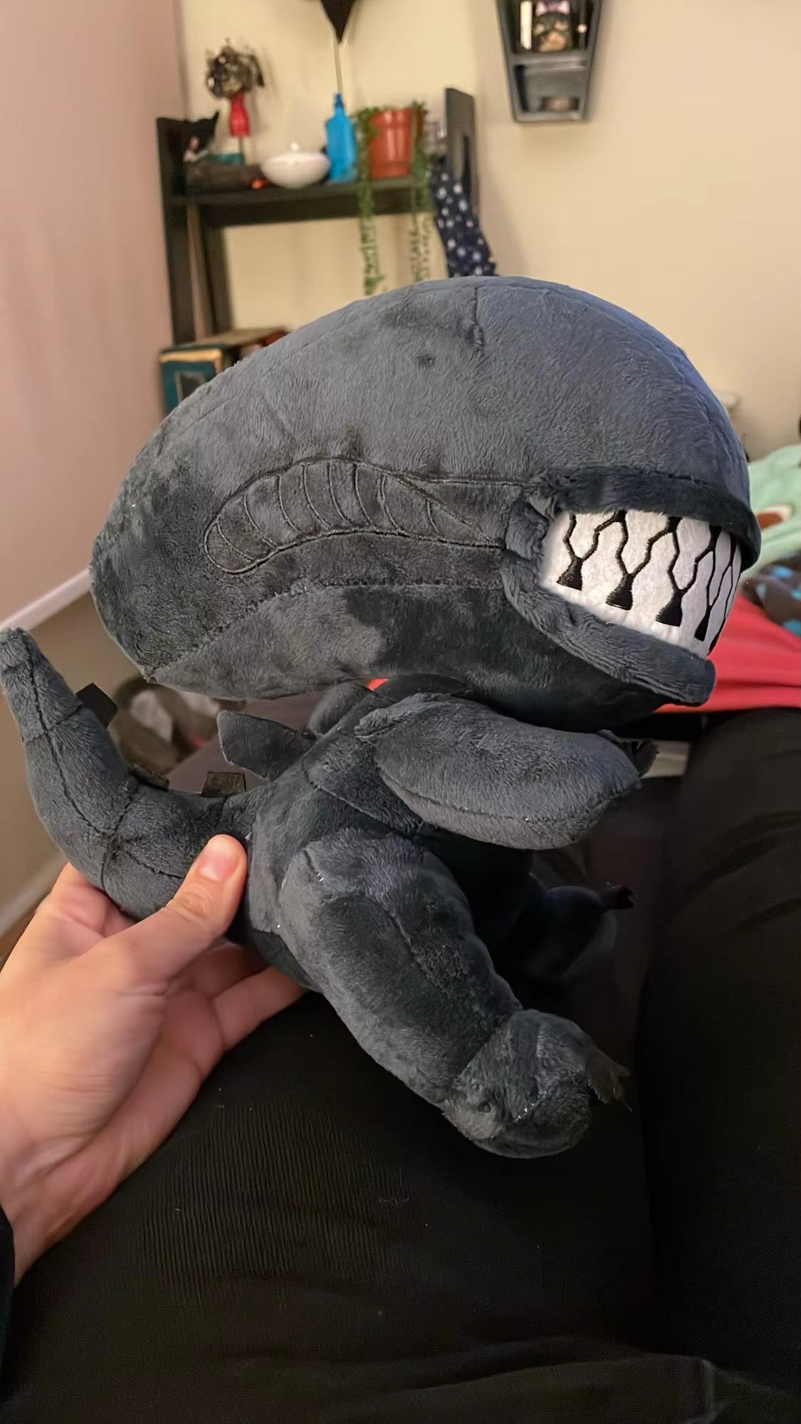 Alien Xenomorph Shaped Zipper Mouth Plush Doll Kawaii Plush Pillows ...