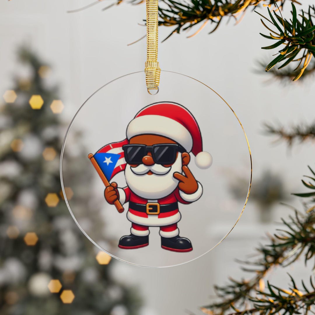 Puerto Rican Santa Acrylic Ornaments - Etsy