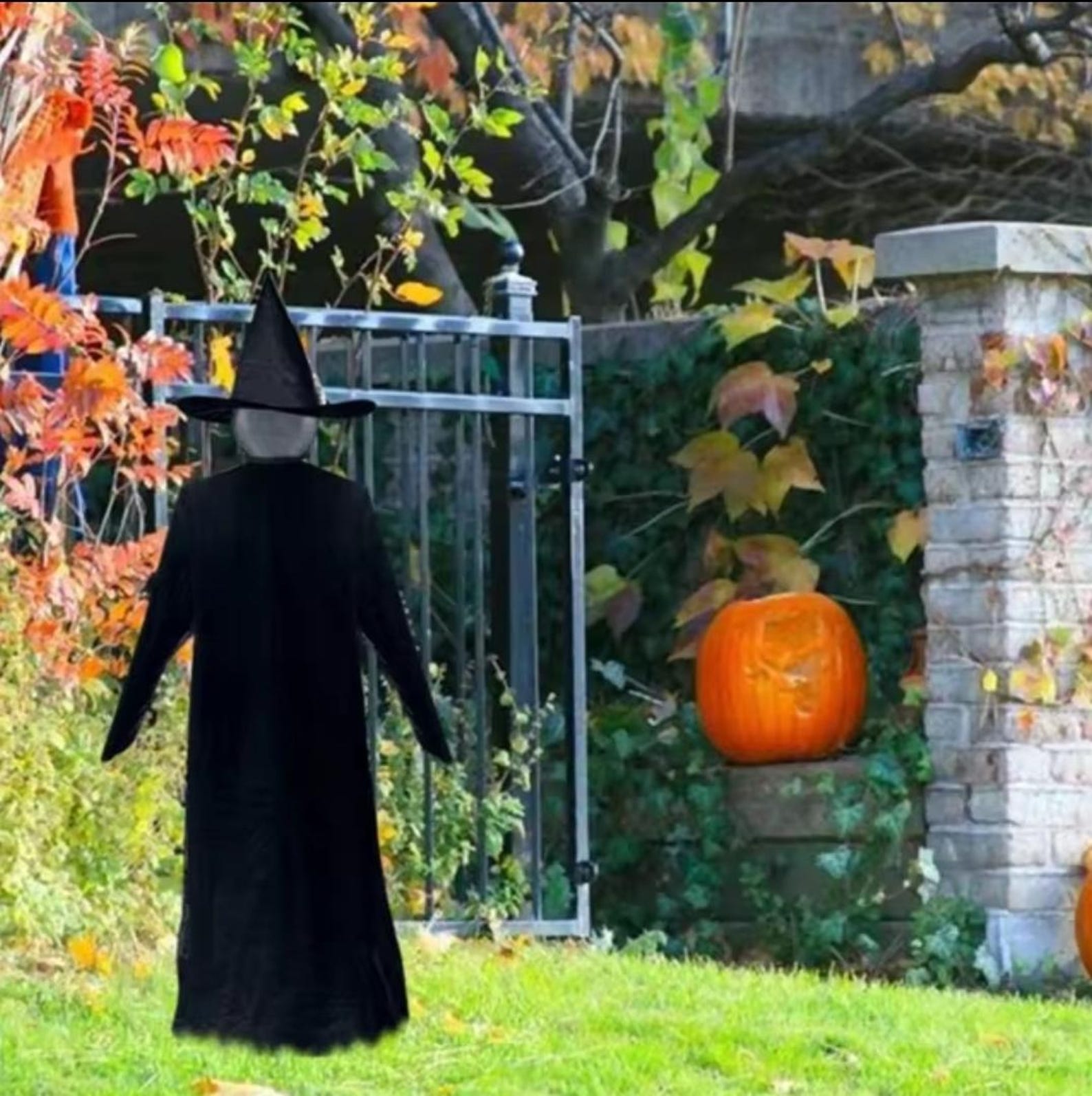 Halloween Light-up Witches Decoration With Pegs Open Holding Hands ...