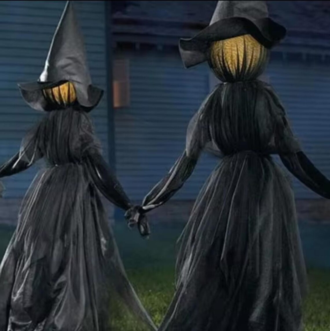Halloween Light-up Witches Decoration With Pegs Open Holding Hands ...