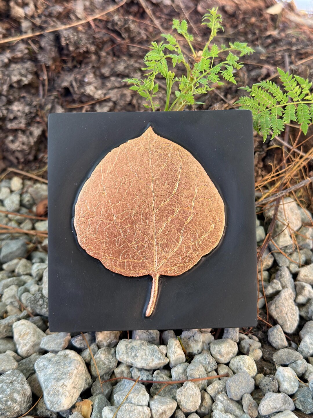 Hand-carved Aspen Leaf in Reclaimed Slate With Copper Leaf. - Etsy
