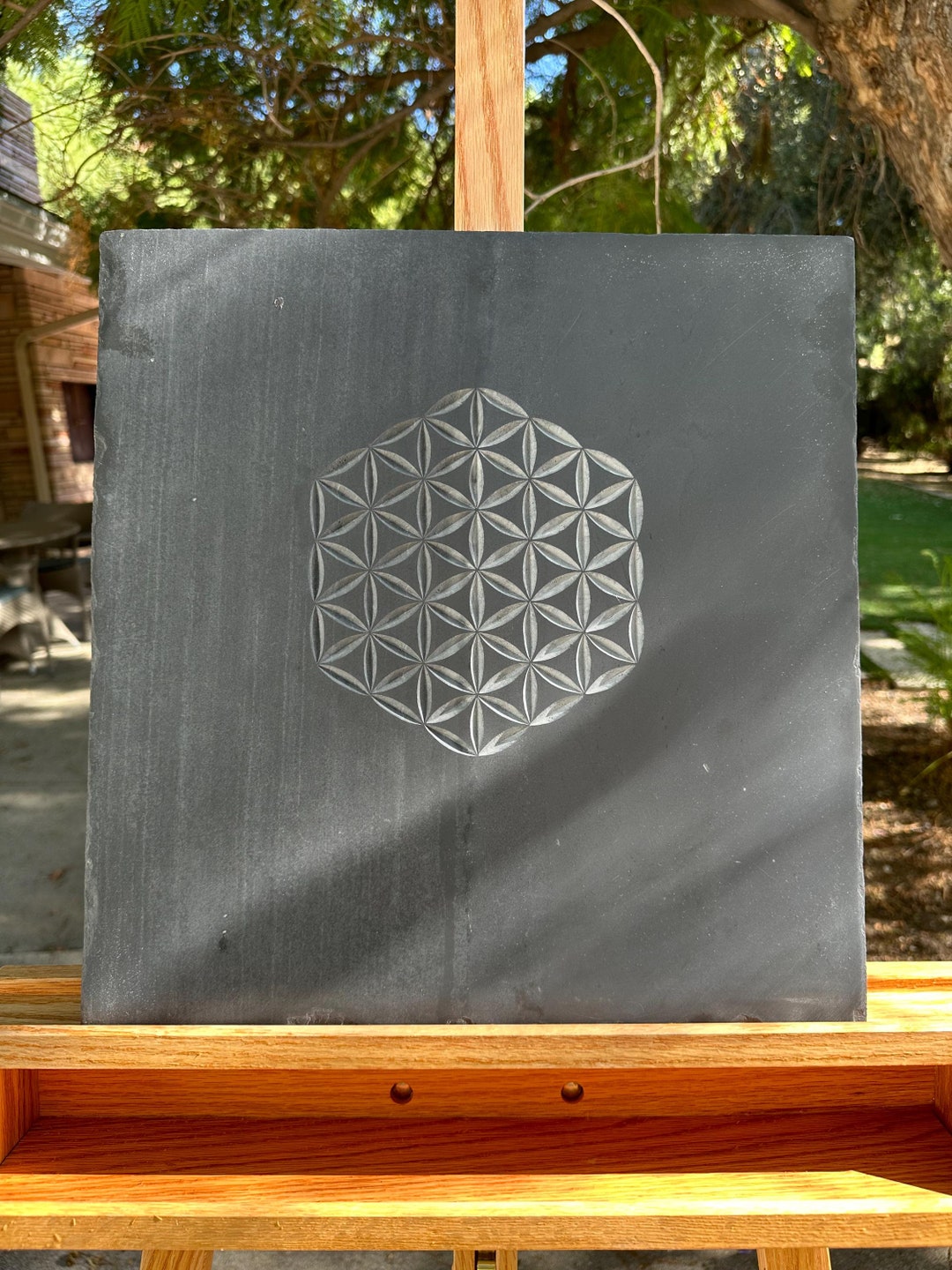 Flower of Life Sacred Geometry Slate Carving - Etsy