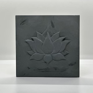 Lotus Flower Tile, Hand-carved in Green Slate - Etsy