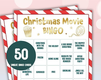 Christmas Movie BINGO Night Family Kids Game Printable - Etsy