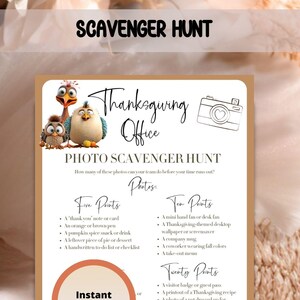 Thanksgiving Office Photo Scavenger Hunt: Team Building Game (digital ...