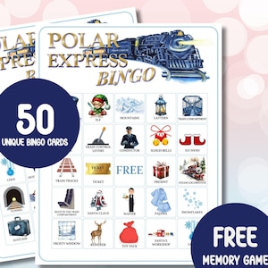 Polar Express Bingo Game: 50 Christmas Party Cards (digital Download ...
