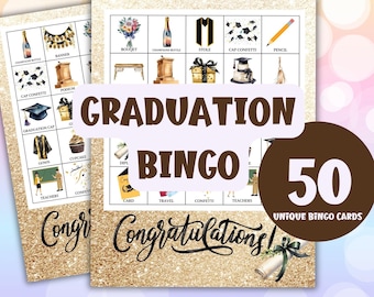 Graduation Bingo Game Printable - 30 Graduation Bingo Cards + Bonus ...
