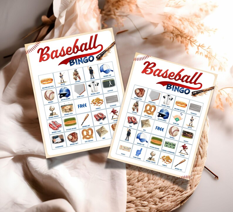 Baseball Bingo Game: 50 Unique Printable Cards (digital Download) - Etsy