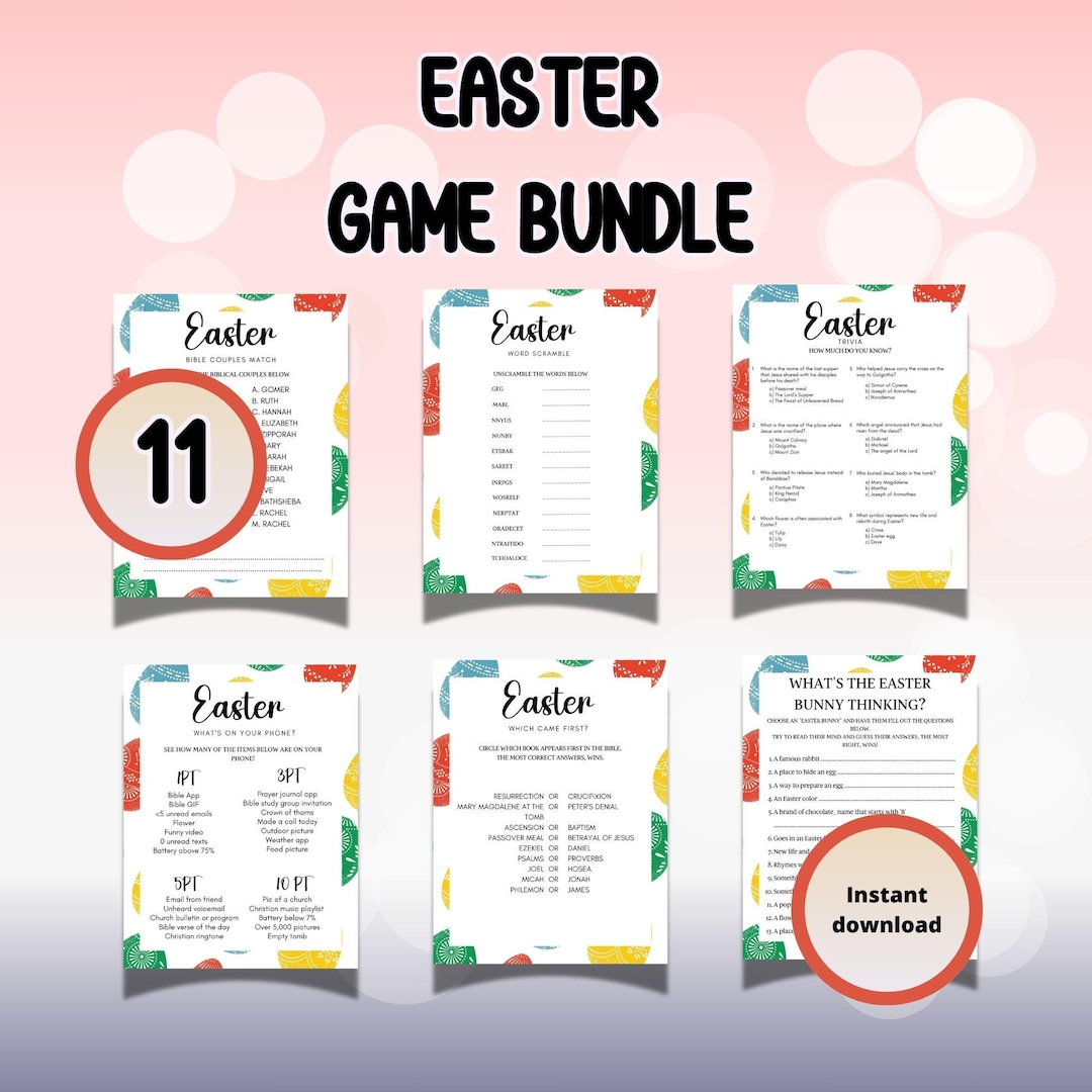 Printable Easter Games for Kids: Christian Emoji Scramble, Left Right ...