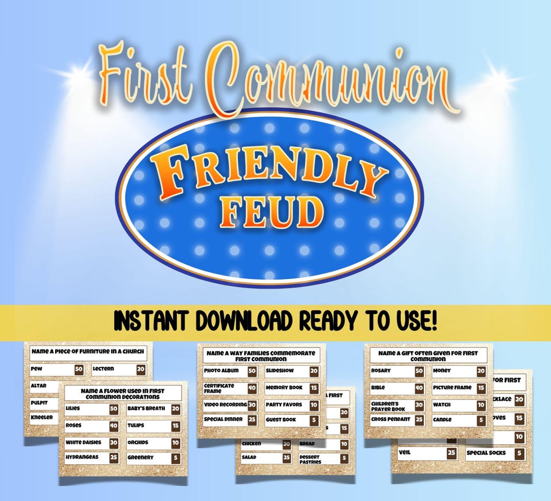First Communion Friendly Feud Game , First Communion Family Feud Game ...