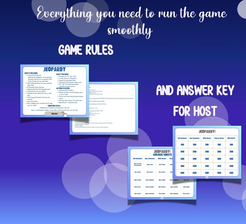 Bible Jeopardy Game: Printable Sunday School Trivia (PDF Download) - Etsy