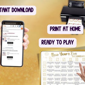New Year's Eve Dicebreaker Game: Printable Party Icebreaker (digital ...