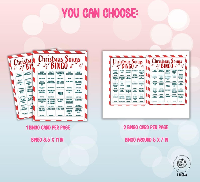 Christmas Songs Bingo Game: 50 Unique Cards With Spotify Playlist ...