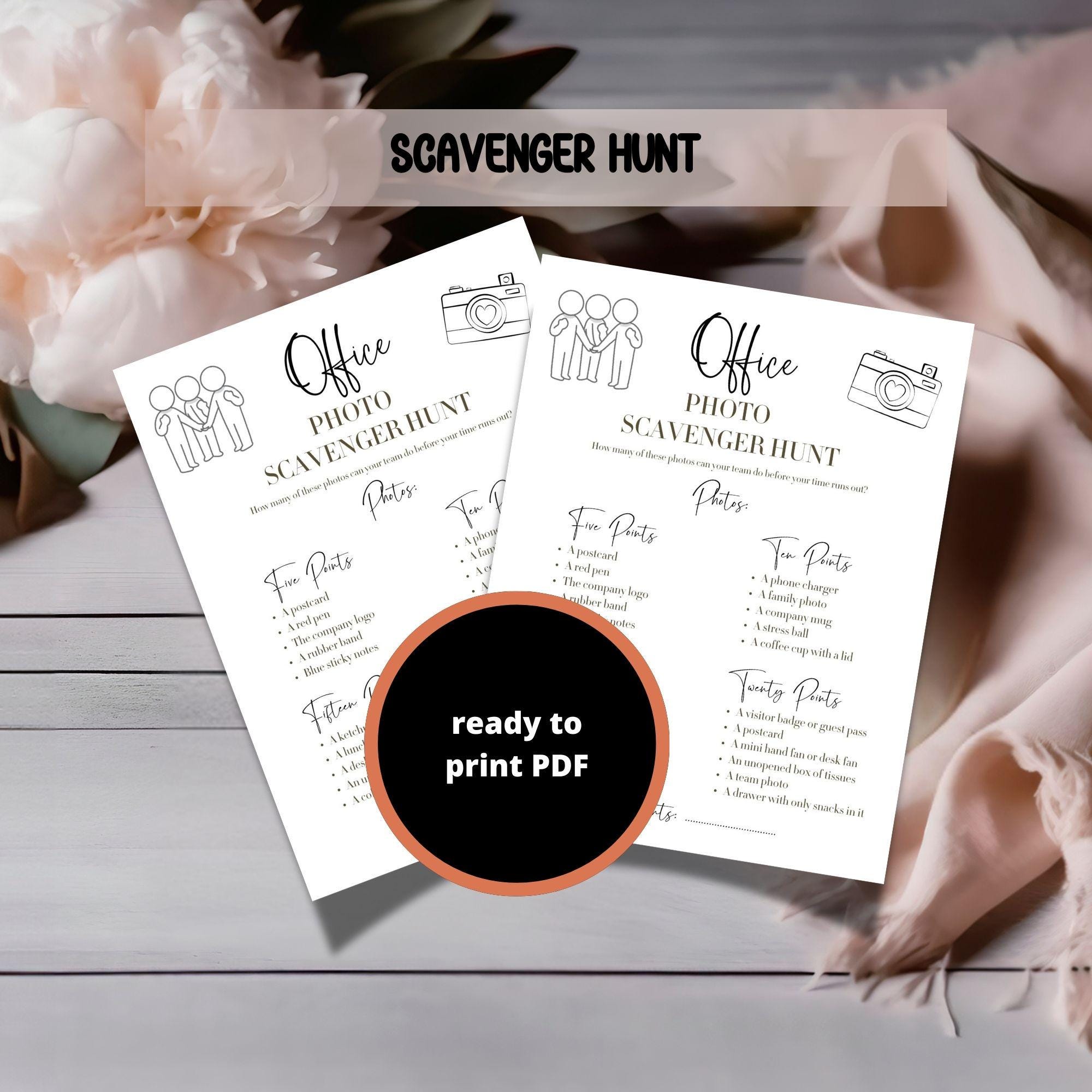 Office Photo Scavenger Hunt, Printable Work Party Game for Christmas ...