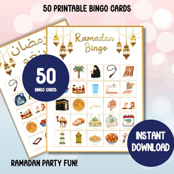 Ramadan Bingo Cards - Etsy UK