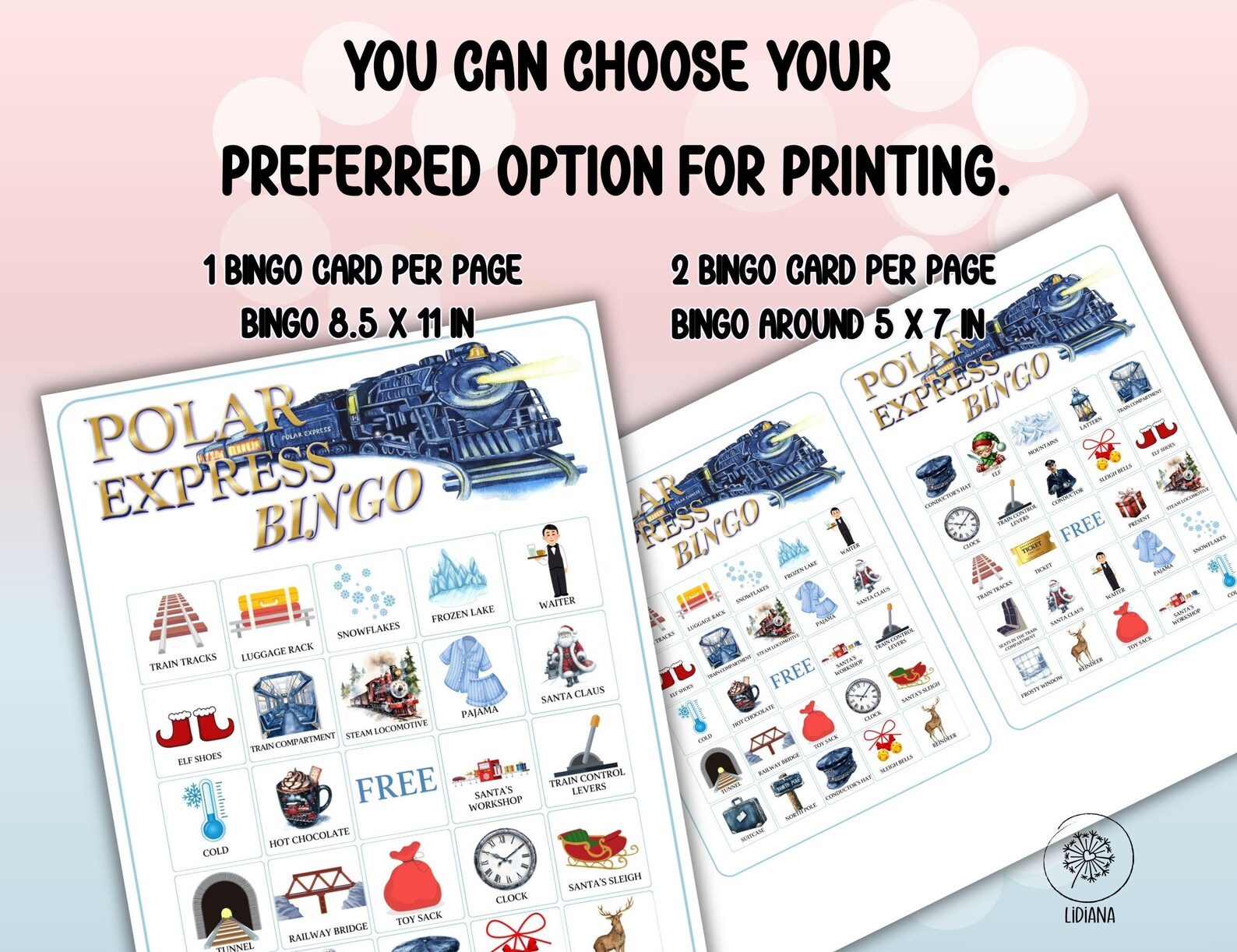 Polar Express Bingo Game: 50 Christmas Party Cards (digital Download ...