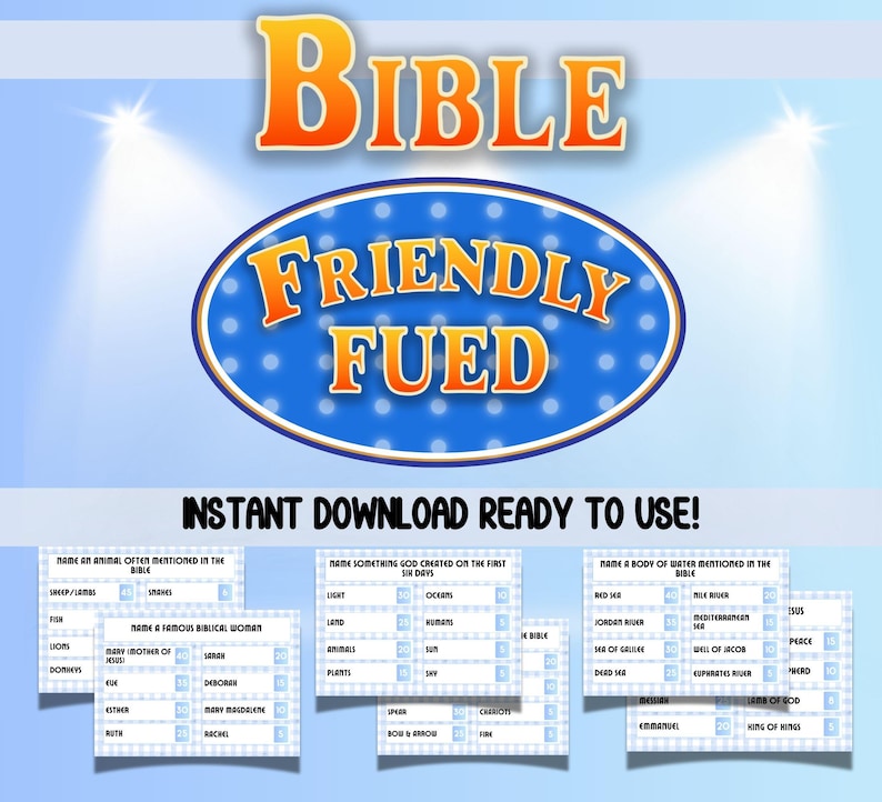 Christian Bible Friendly Feud Game: Church Family Activity (digital ...