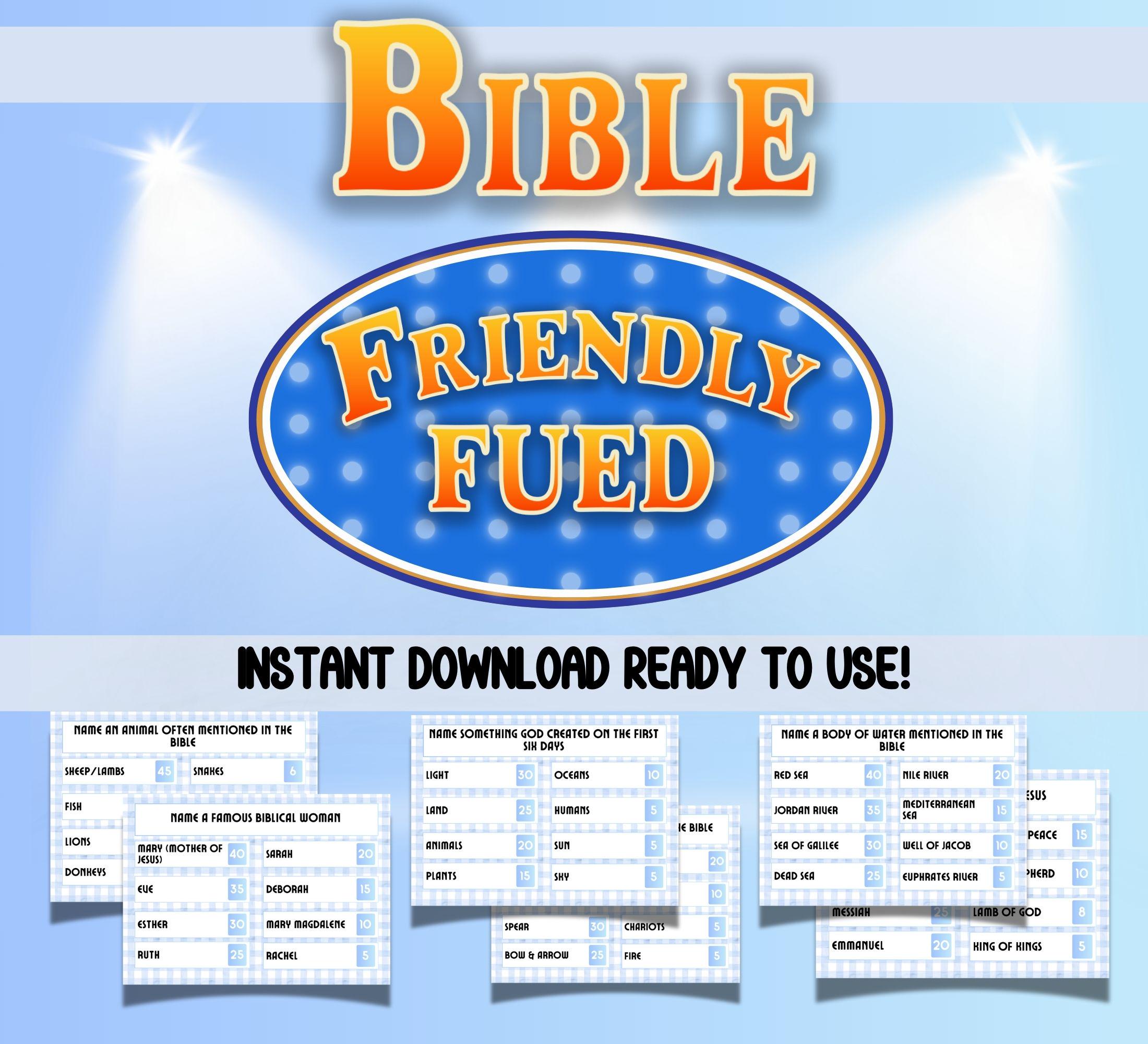 Christian Bible Friendly Feud Game: Church Family Activity (digital ...