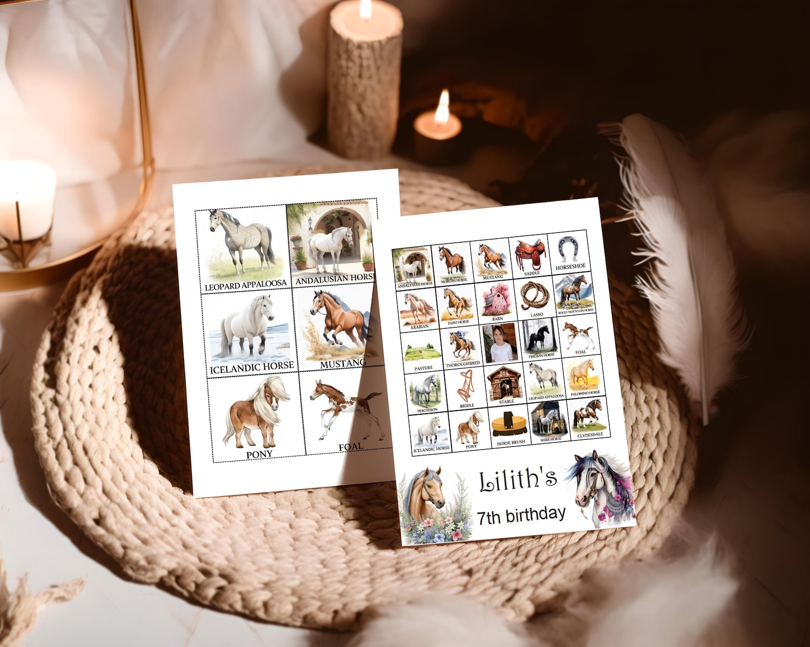 Horse Bingo Game With Personalize Text - 50 DIY Horse Bingo Cards for ...