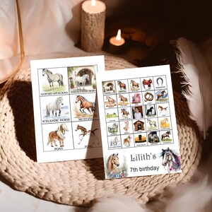 Horse Bingo Game With Personalize Text - 50 DIY Horse Bingo Cards for ...