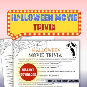 Halloween Movie Trivia Game: Printable Horror Quiz (instant Download ...