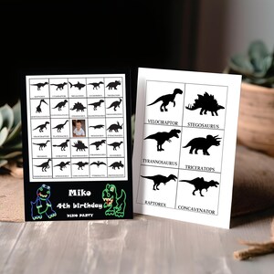 Dinosaur Bingo: 50 Dino Cards for Kids T-rex Birthday Party (digital ...