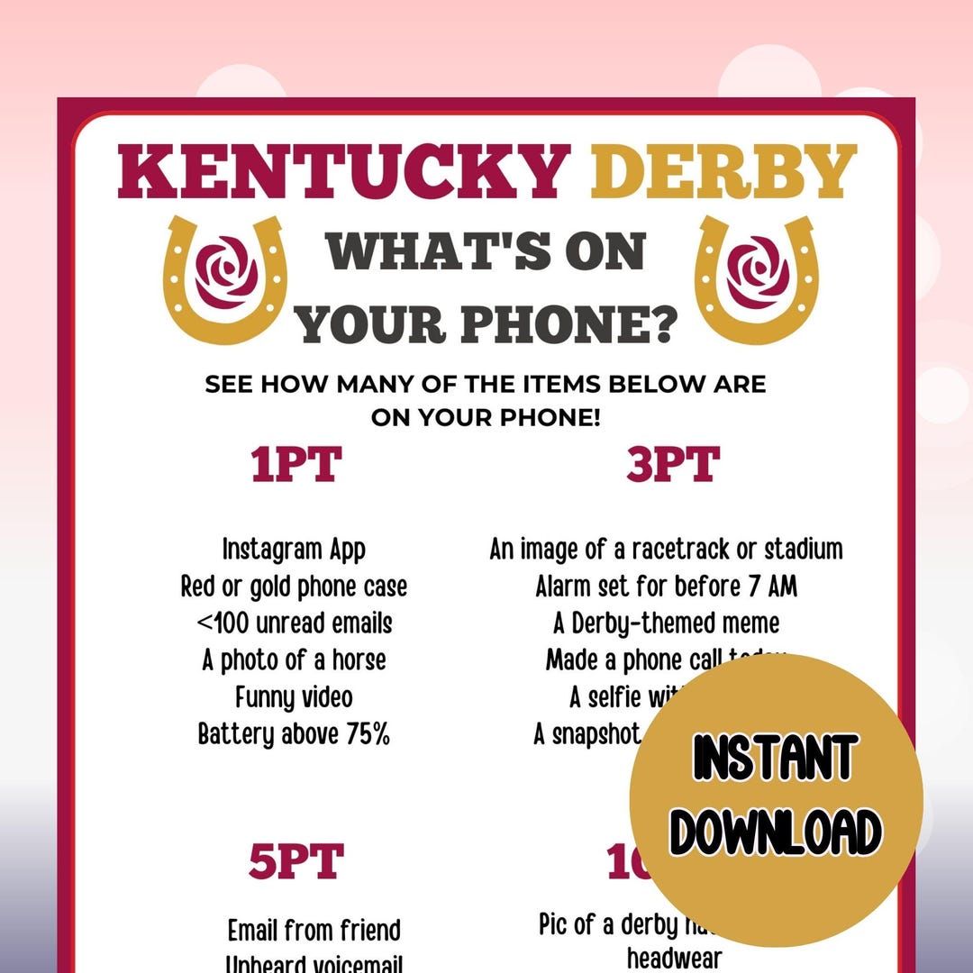 Kentucky Derby Phone Scavenger Hunt Game (digital Download) - Etsy