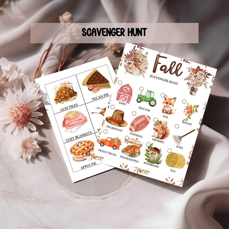 Fall Scavenger Hunt - Kids Autumn Game Printable - Printable Toddler ...