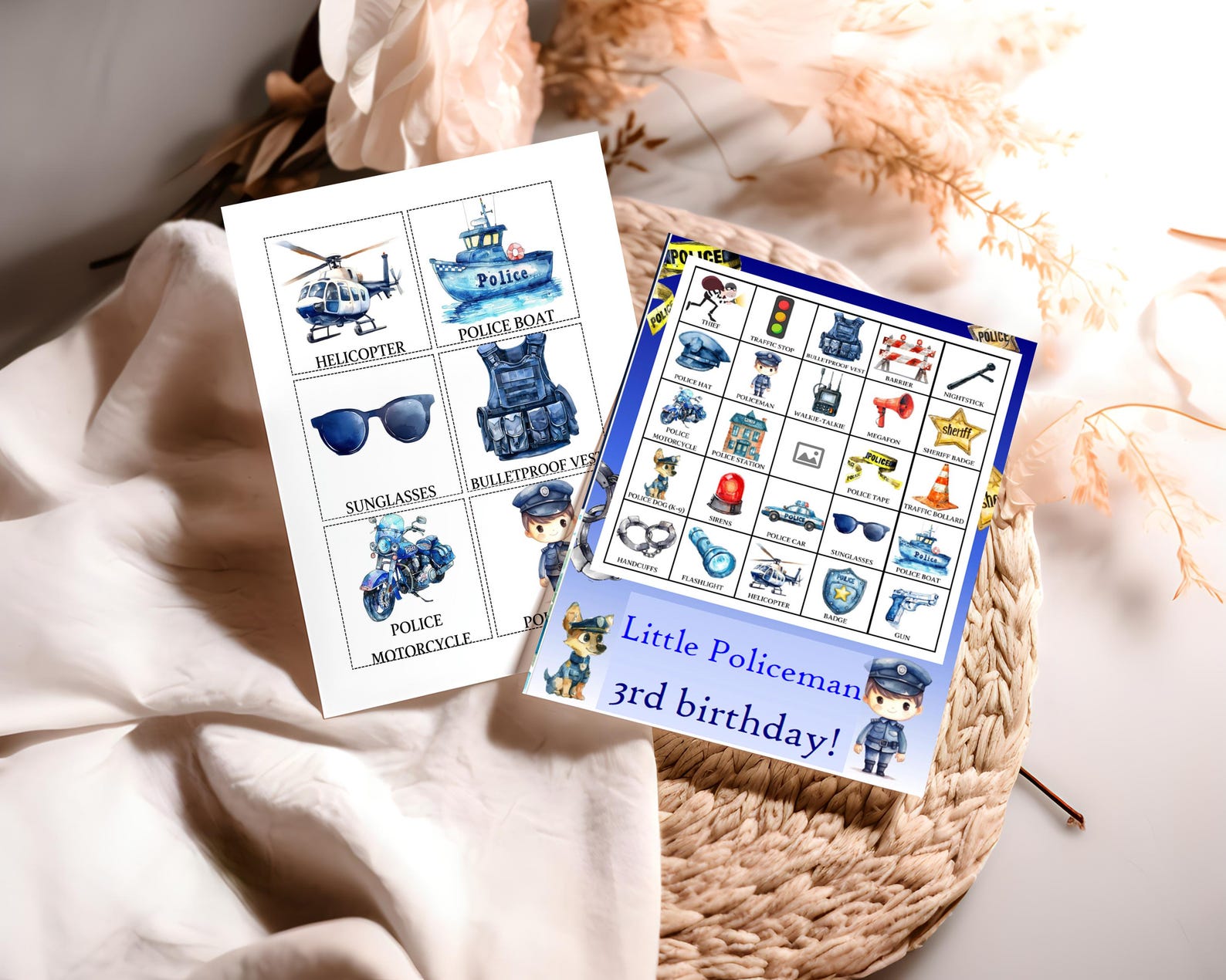 Police Birthday Bingo: 50 DIY Personalized Cards (digital Download) - Etsy