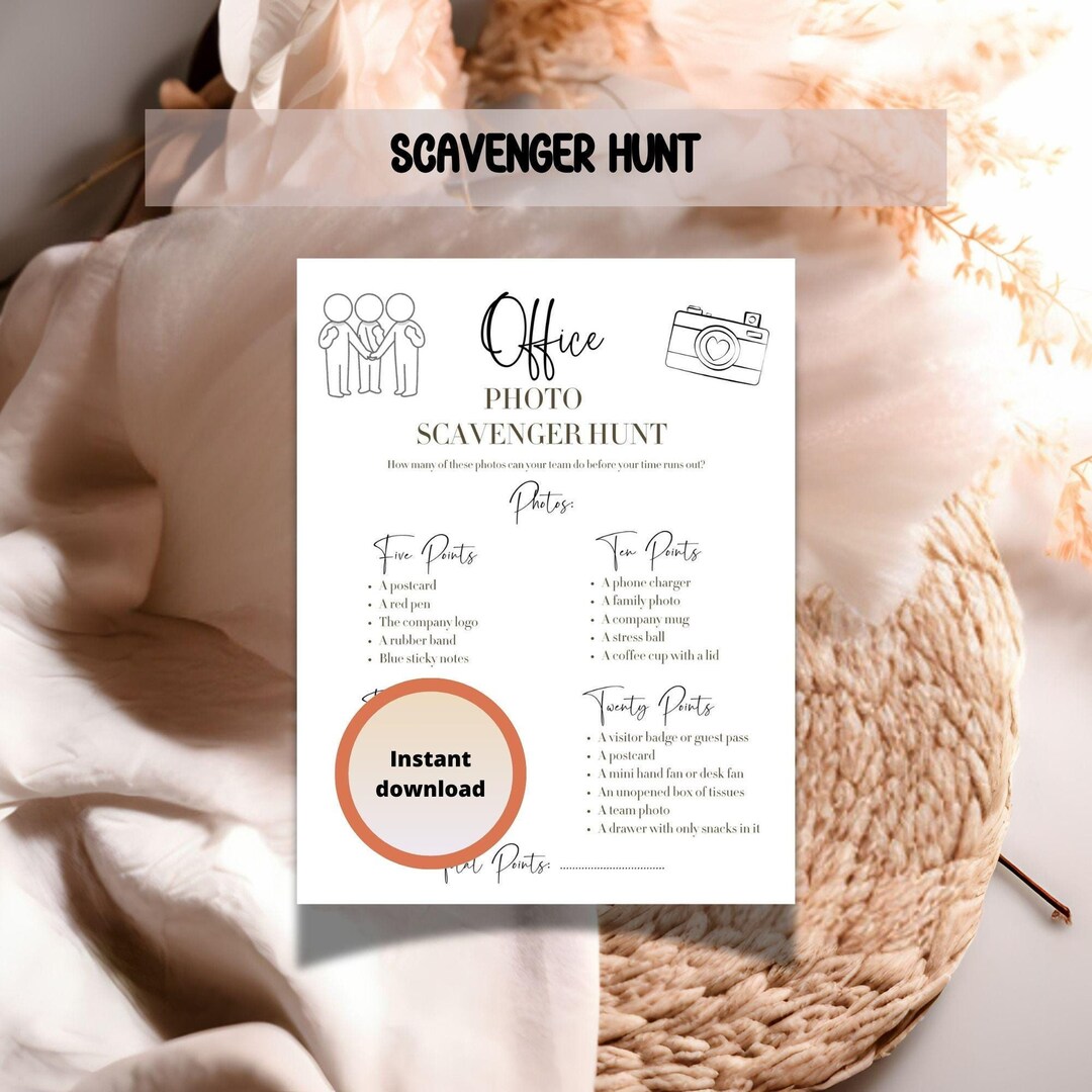 Office Photo Scavenger Hunt, Printable Work Party Game for Christmas ...