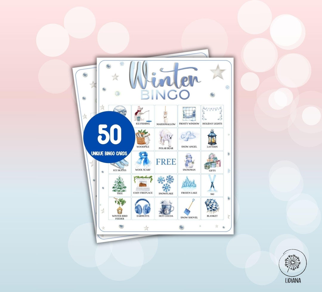 Winter Bingo for Winter School Birthday, Winter Wonderland Party Game ...