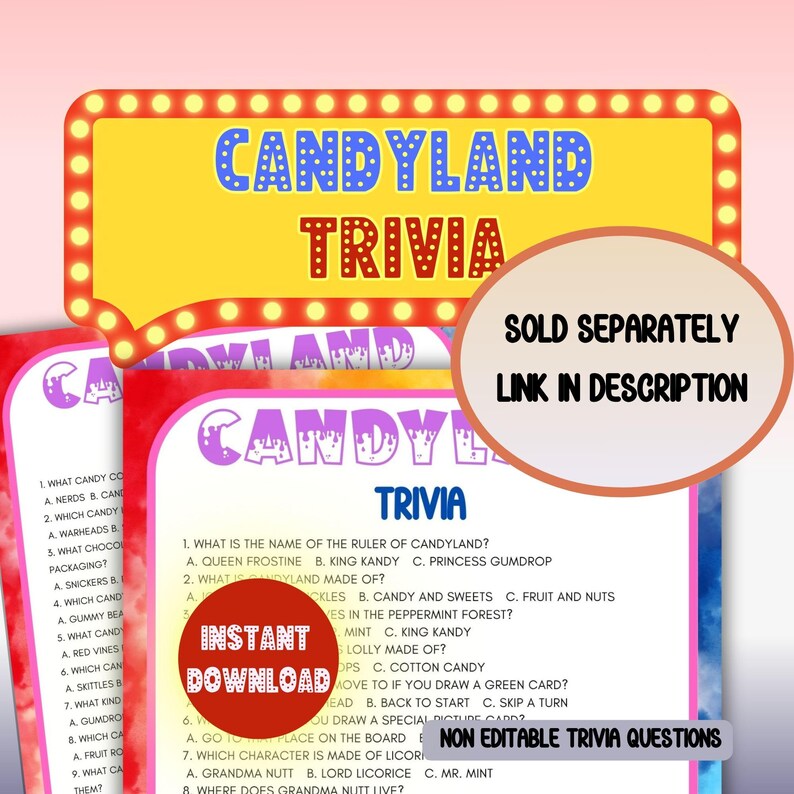 Candyland Dicebreaker Game: Printable Sleepover Party Icebreaker (US ...