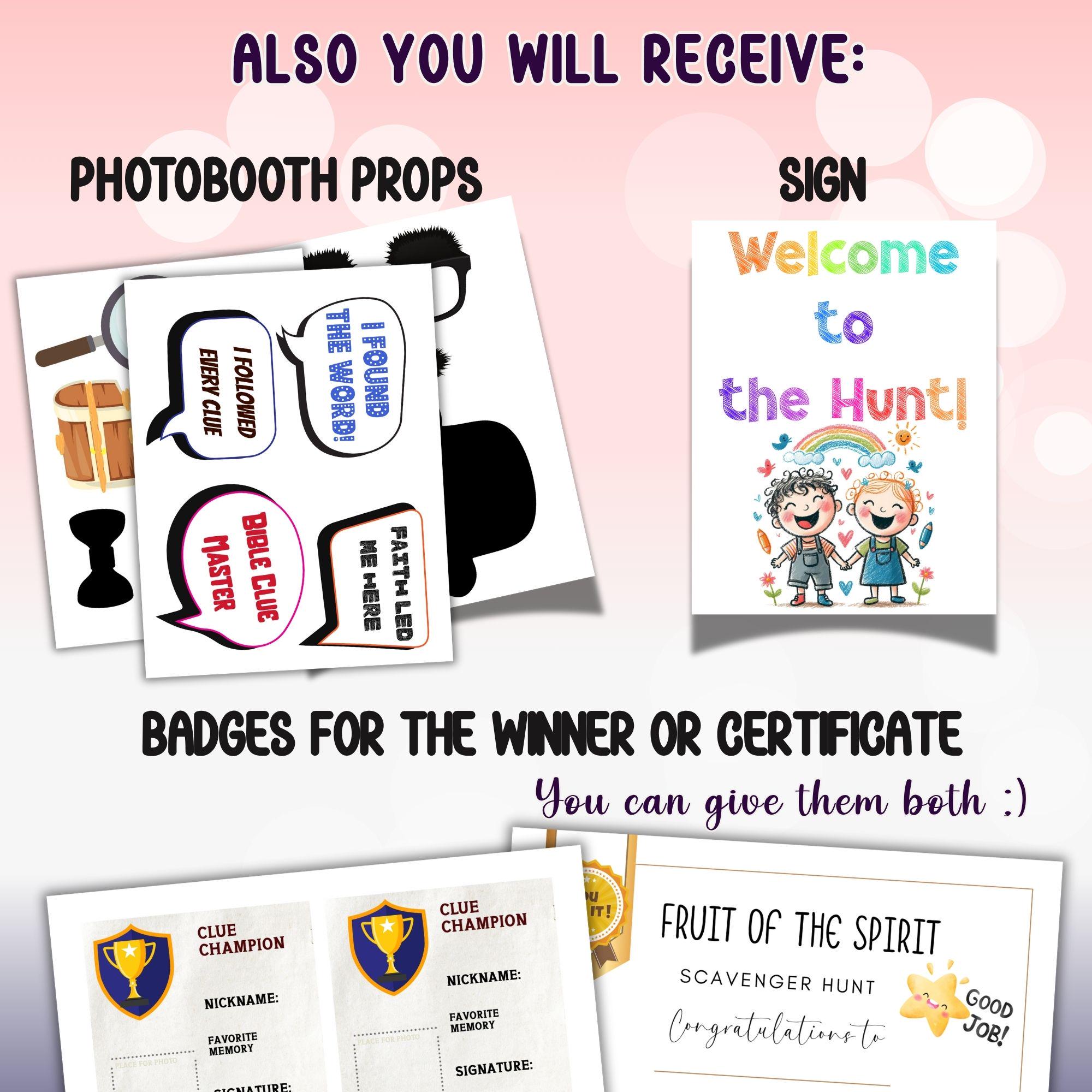 Fruit of the Spirit Scavenger Hunt: Bible Verse Activity for Kids ...