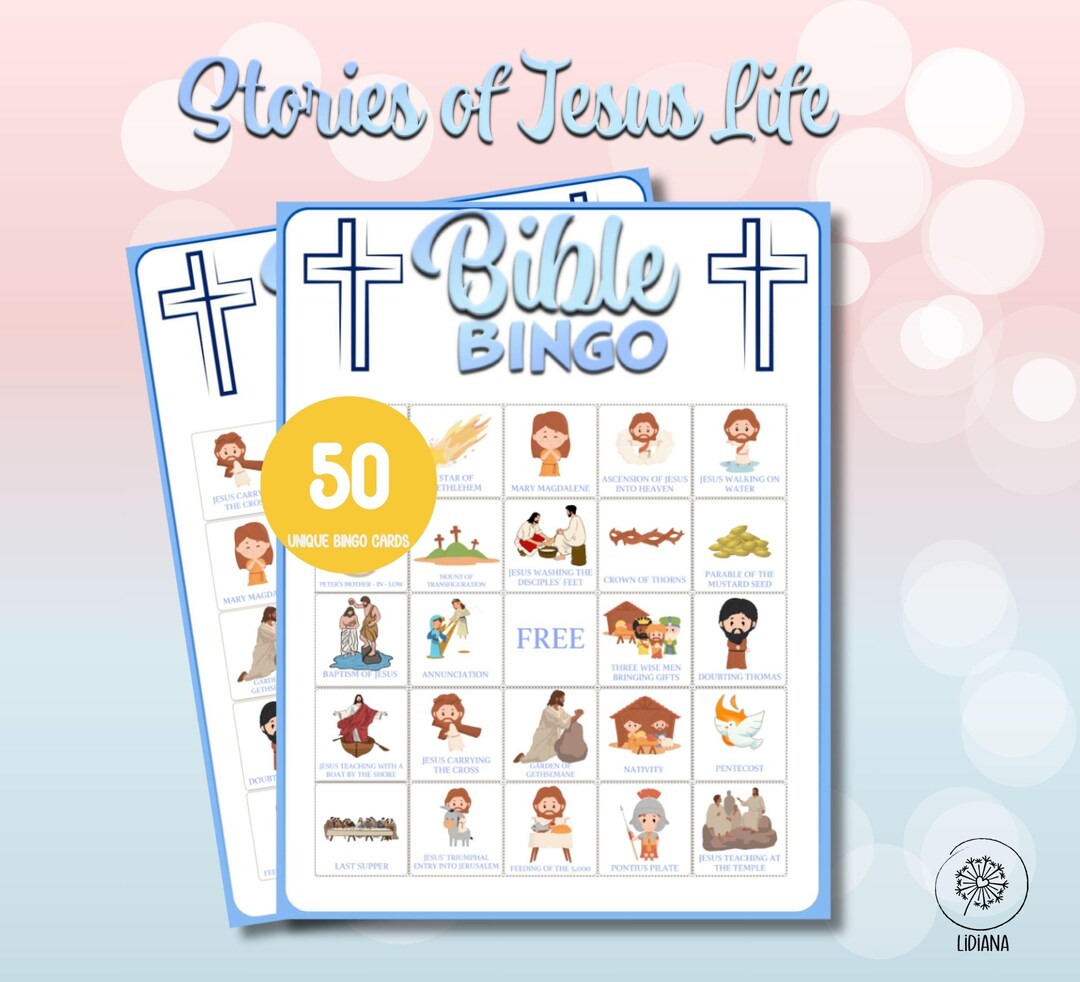 Bible Stories Bingo of Jesus Life, Easter Game for Church Party ...