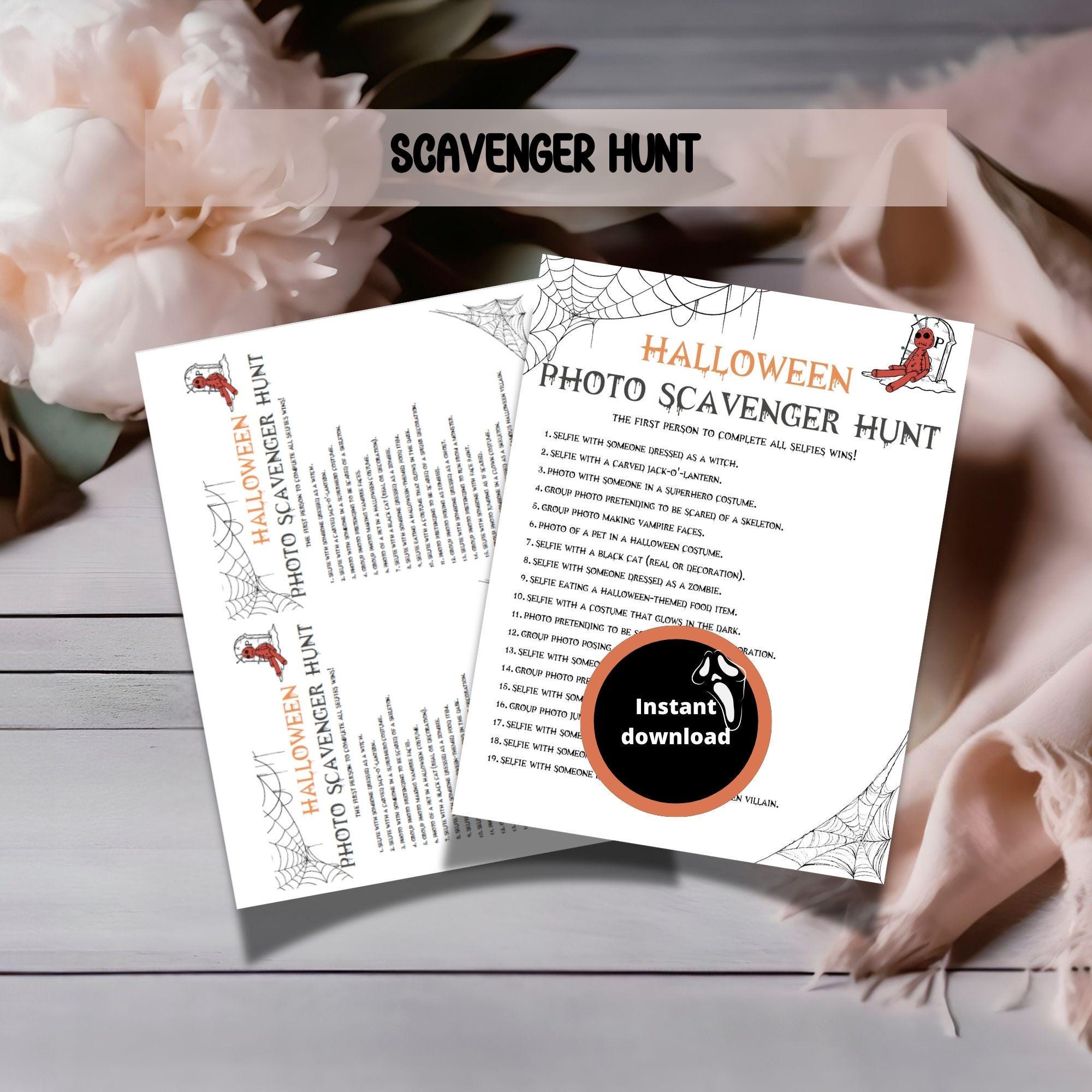 Halloween Photo Scavenger Hunt Game: Team Building Activity (digital ...