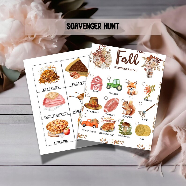 Fall Scavenger Hunt - Kids Autumn Game Printable - Printable Toddler ...