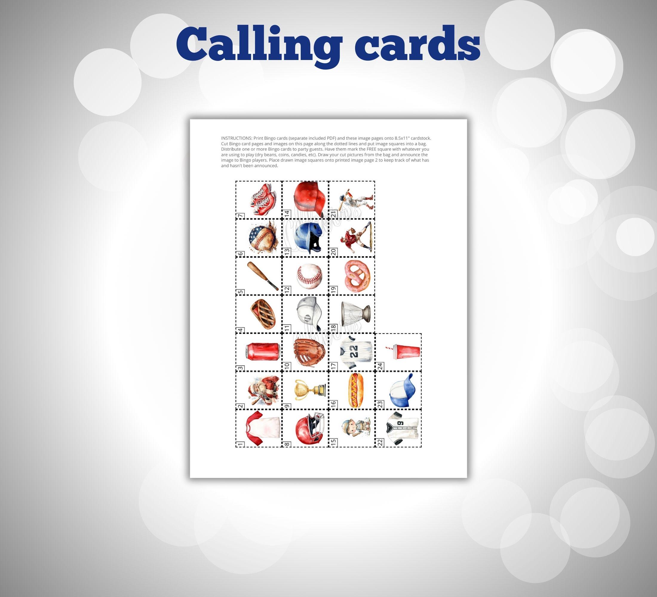 Baseball Bingo, 50 Unique Printable Baseball Bingo Cards, Kid's ...