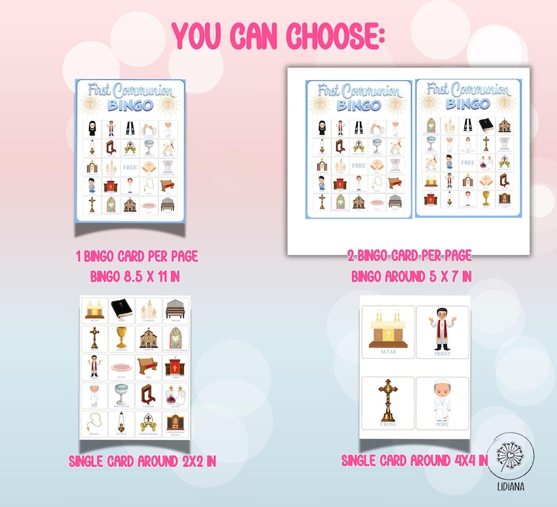 First Communion Bingo, Faith Formation Game for Church Party, Religious ...