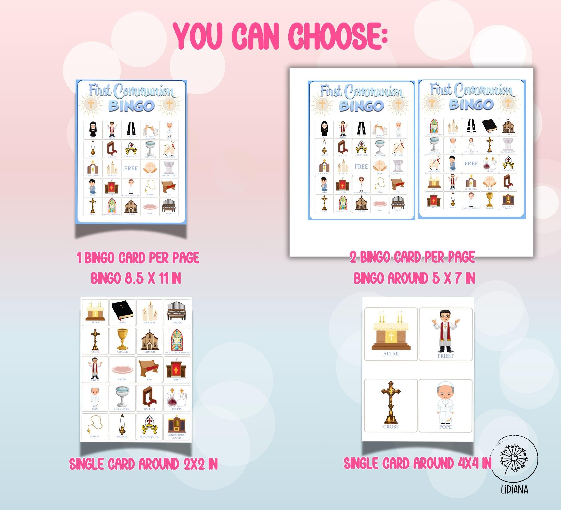 First Communion Bingo, Faith Formation Game for Church Party, Religious ...