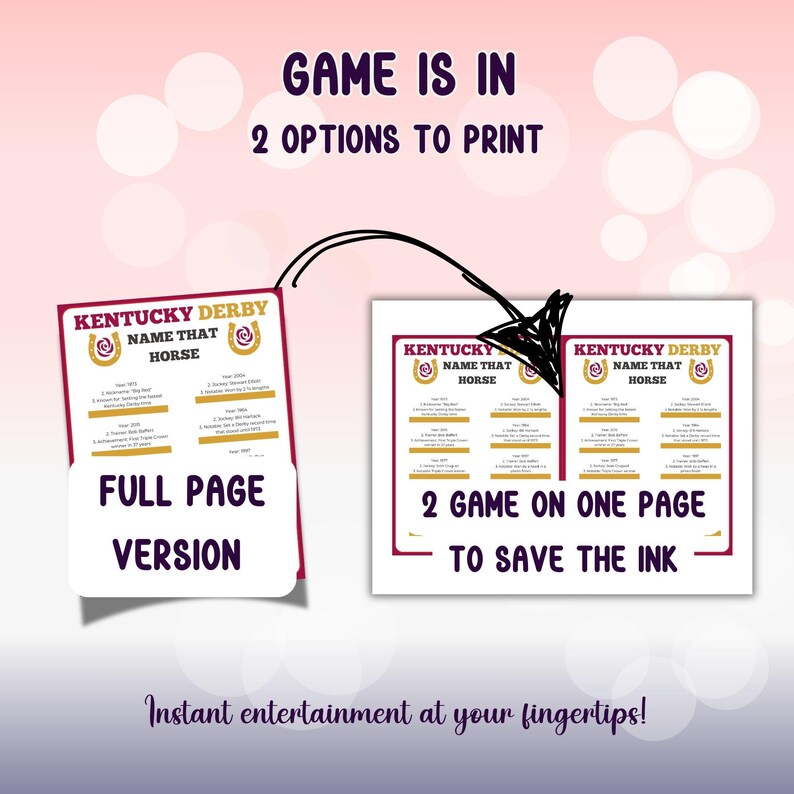 Kentucky Derby Game - Name That Horse for Horse Racing Party! Triple ...