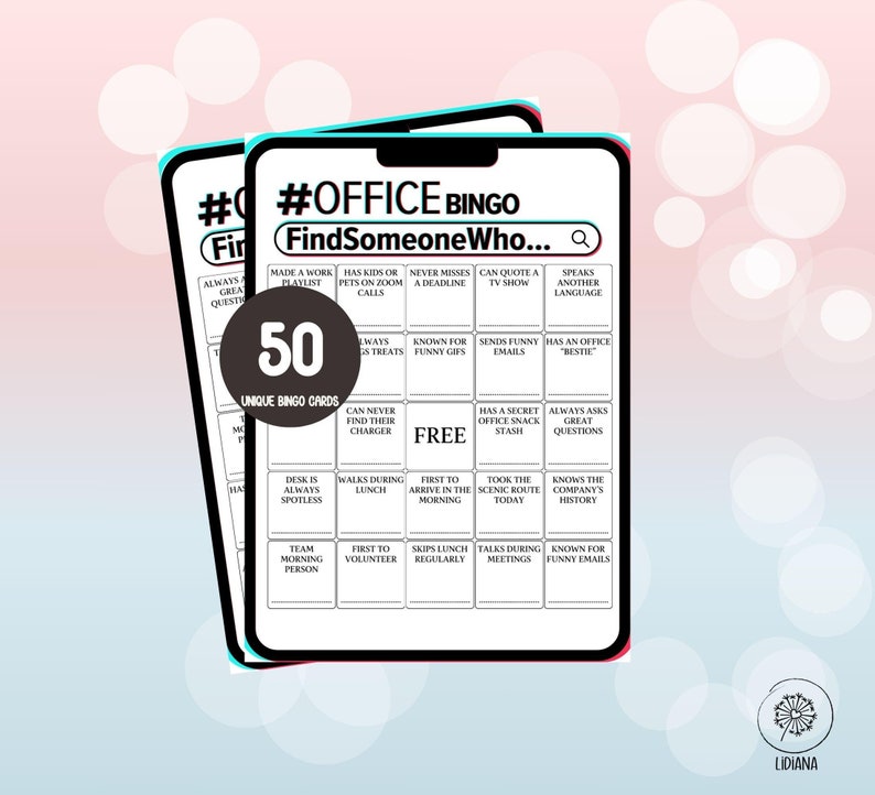 Office Party Bingo Game: Team Building, Coworker Icebreaker (digital ...