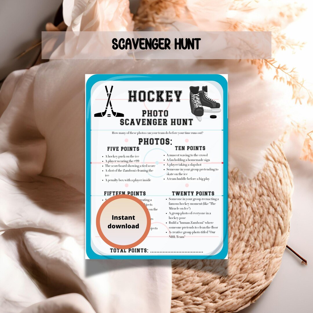 Ice Hockey Photo Scavenger Hunt for Kids, Instant Download, Teen Selfie ...