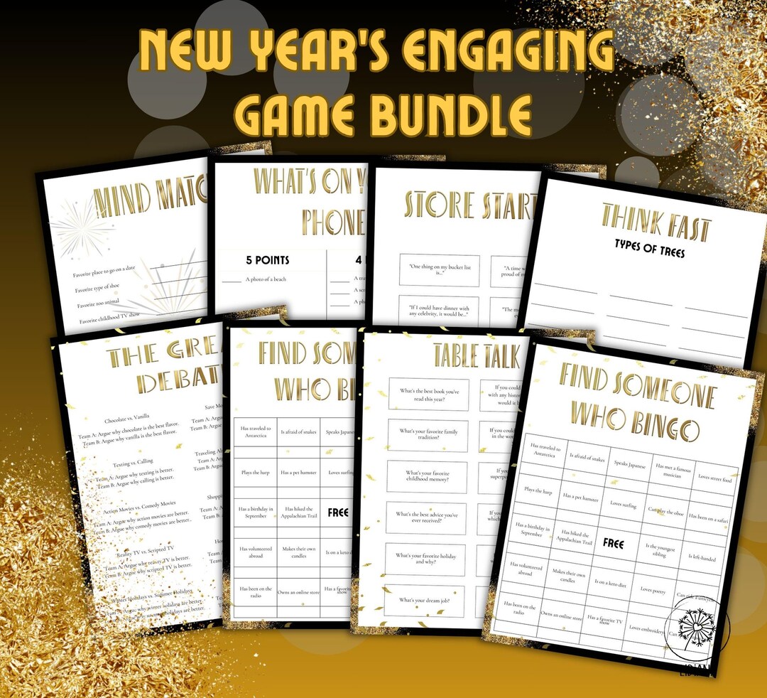 New Year's Eve Game Bundle: Printable Party Activities (digital ...